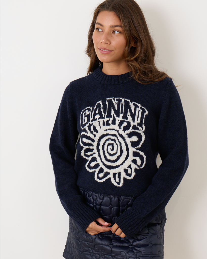 Flower Graphic Pullover Sky Captain