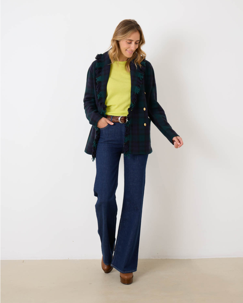 Wool Cardigan Blackwatch Plaid