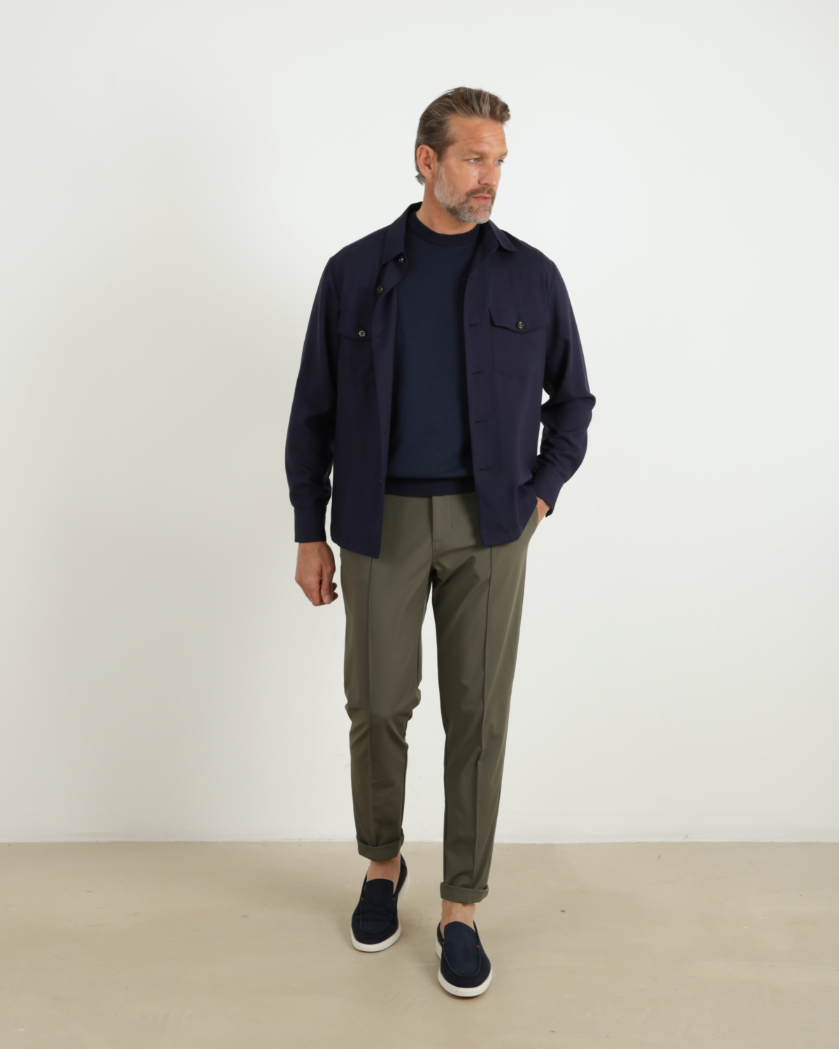 Longsleeve Shirt Cashmere Dark Blue