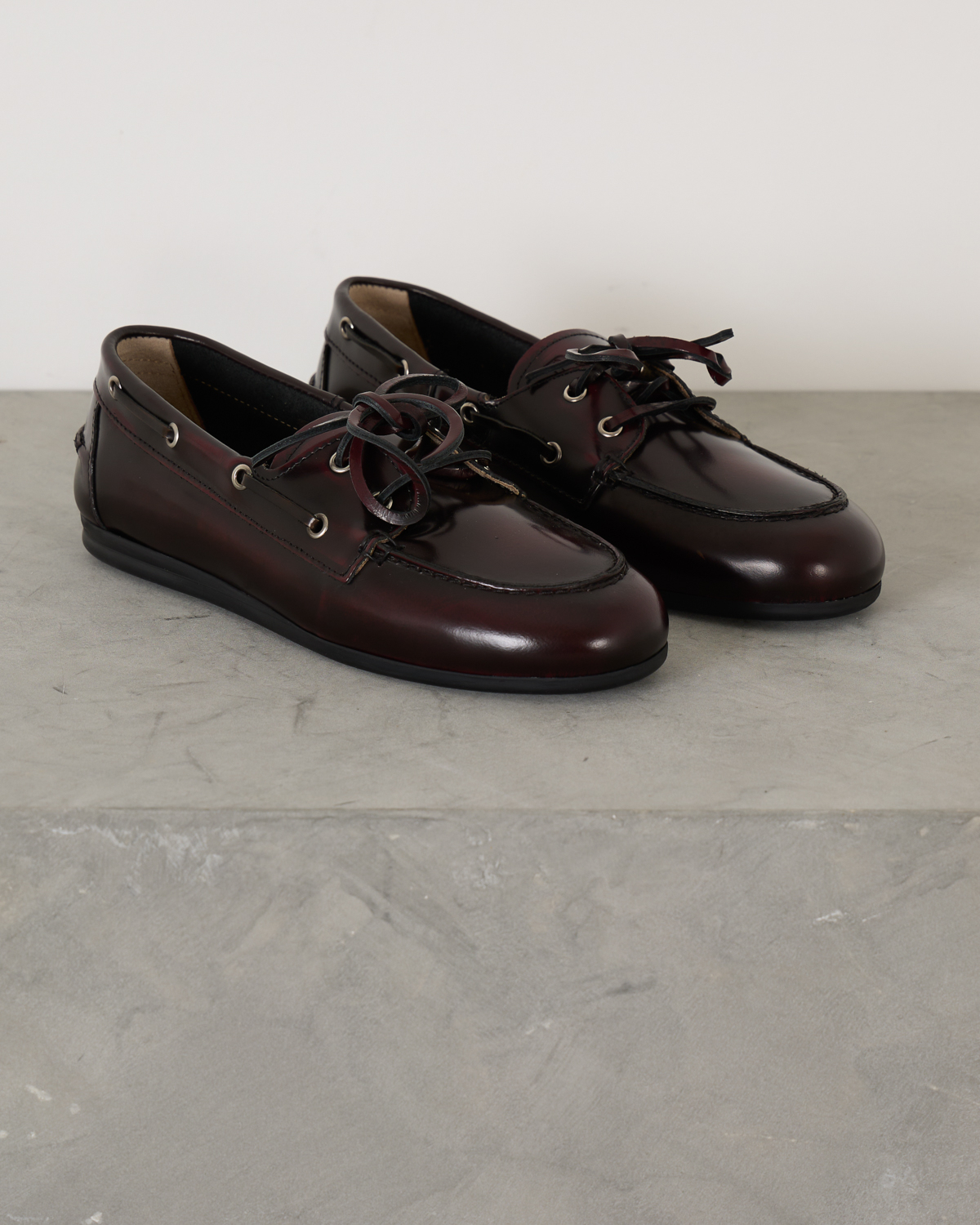Boat Loafer Leather Burgundy